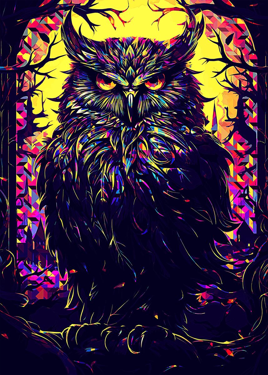 'Owl pop art' Poster, picture, metal print, paint by Fachrul Abqary ...