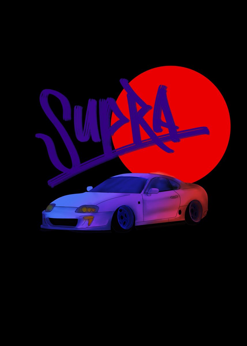 'Supra car' Poster, picture, metal print, paint by reyhan fairuz | Displate
