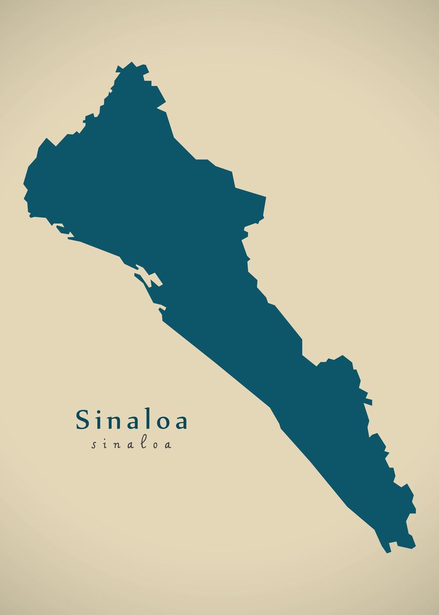 'Sinaloa Mexico map' Poster, picture, metal print, paint by Ingo ...