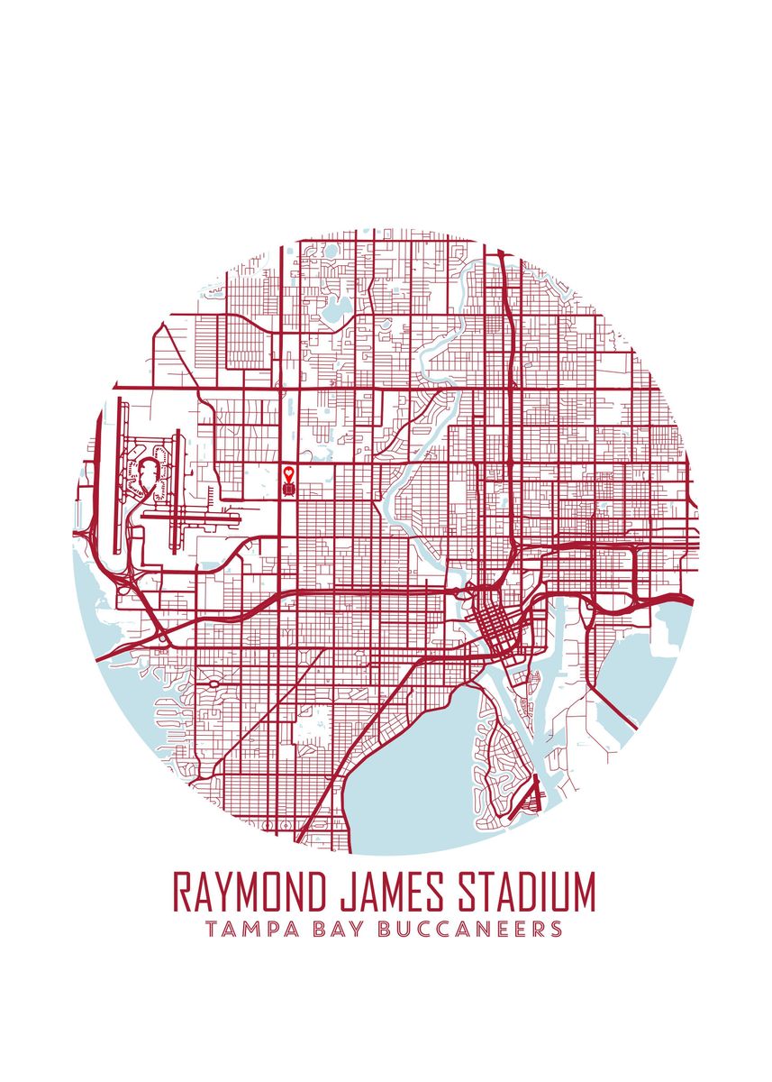 'Raymond James Stadium Map' Poster, picture, metal print, paint by KI ...
