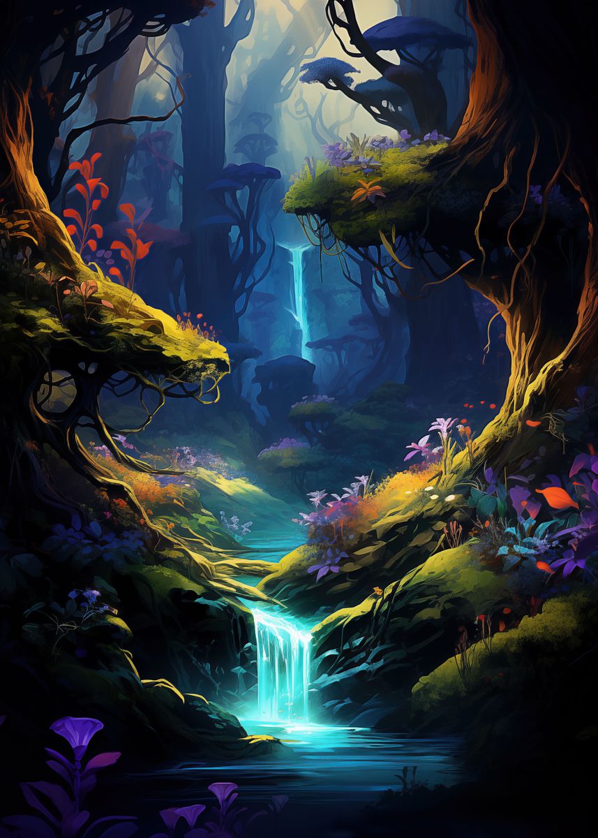 'Fantasy Forest' Poster, picture, metal print, paint by Chris Cupit ...