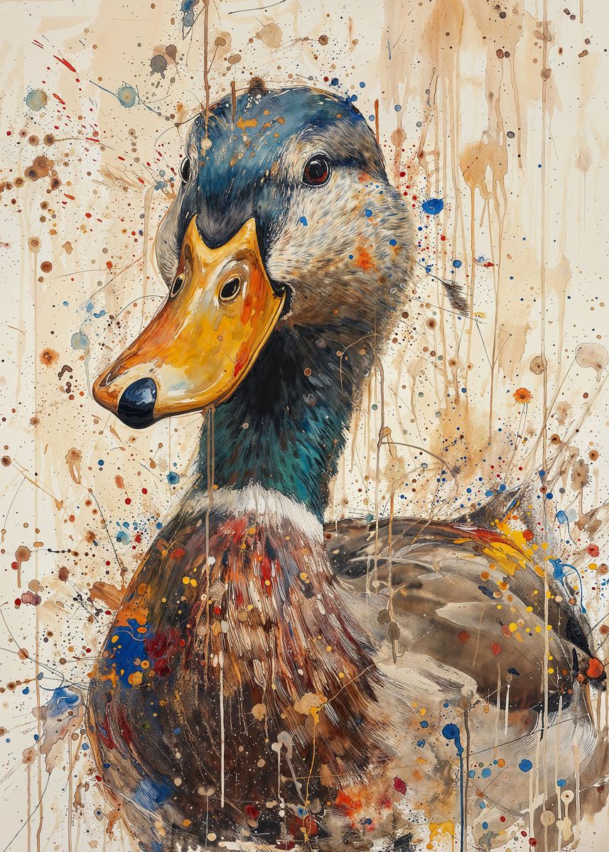 'Abstract Duck Portrait' Poster, picture, metal print, paint by Katsu ...