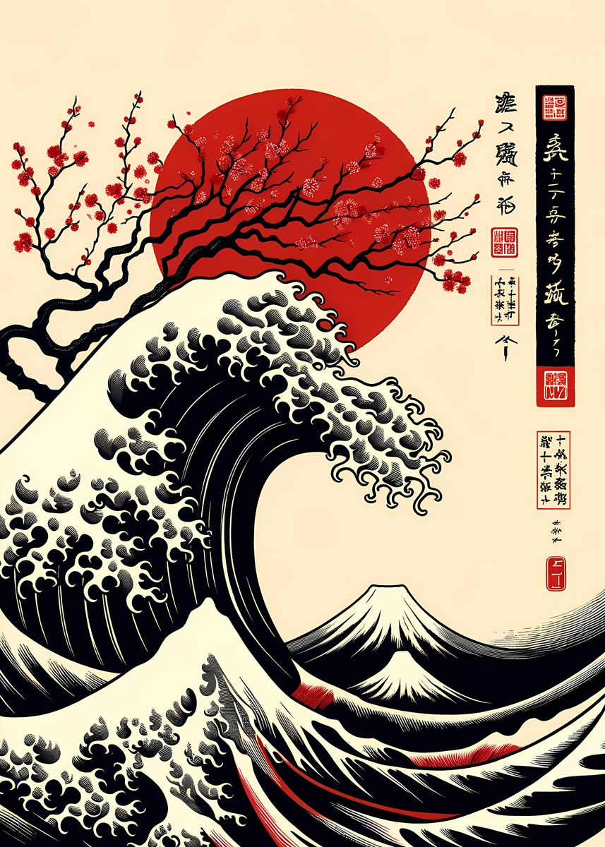 'Great Wave off Fuji' Poster, picture, metal print, paint by VAGANTE ...