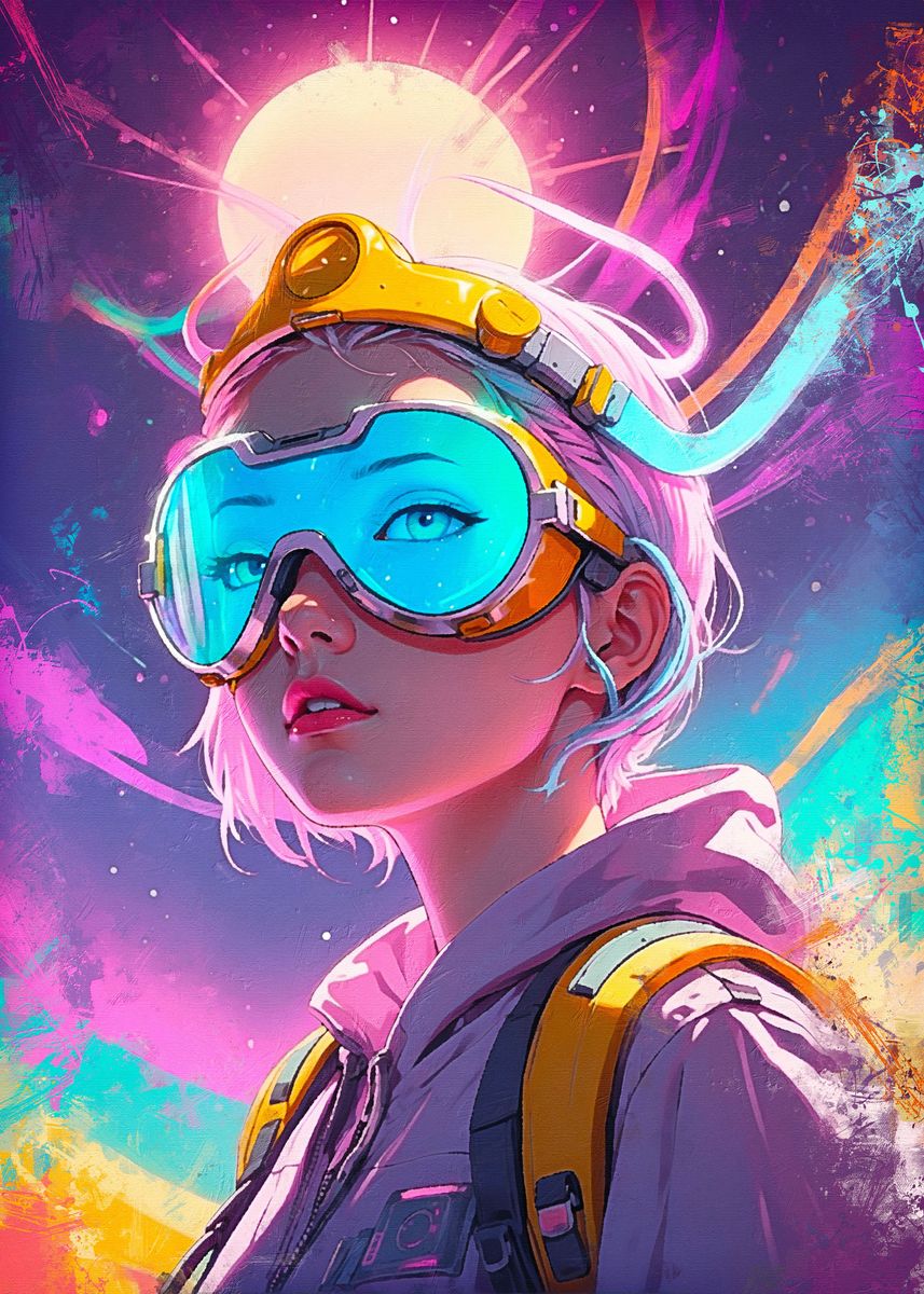 'Solarpunk Girls Dream' Poster, picture, metal print, paint by FlyingBlade | Displate