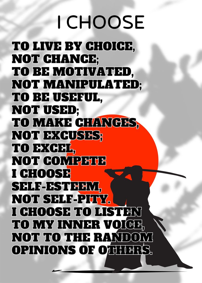 'I Choose' Poster, picture, metal print, paint by Tech Manis | Displate