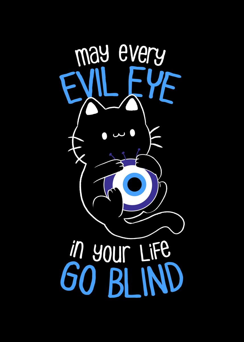'The Evil Eye Cat' Poster, picture, metal print, paint by Tobias ...