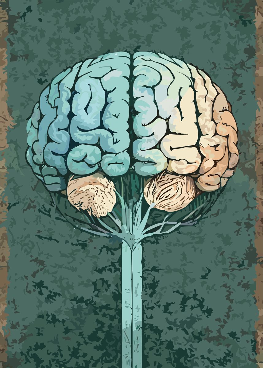 'Brainy' Poster, picture, metal print, paint by der Mumpitz | Displate