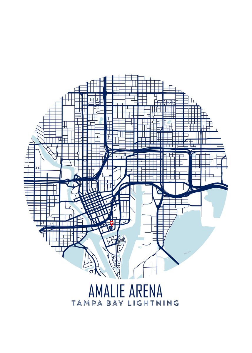 'Amalie Arena Map' Poster, picture, metal print, paint by KI RU | Displate