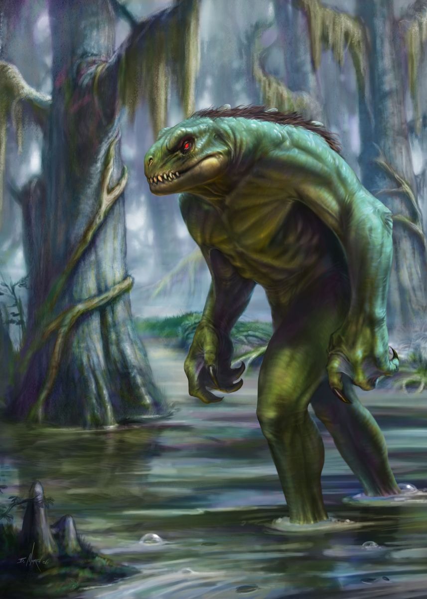 'Lizardman of Scape Ore Swa' Poster, picture, metal print, paint by ...