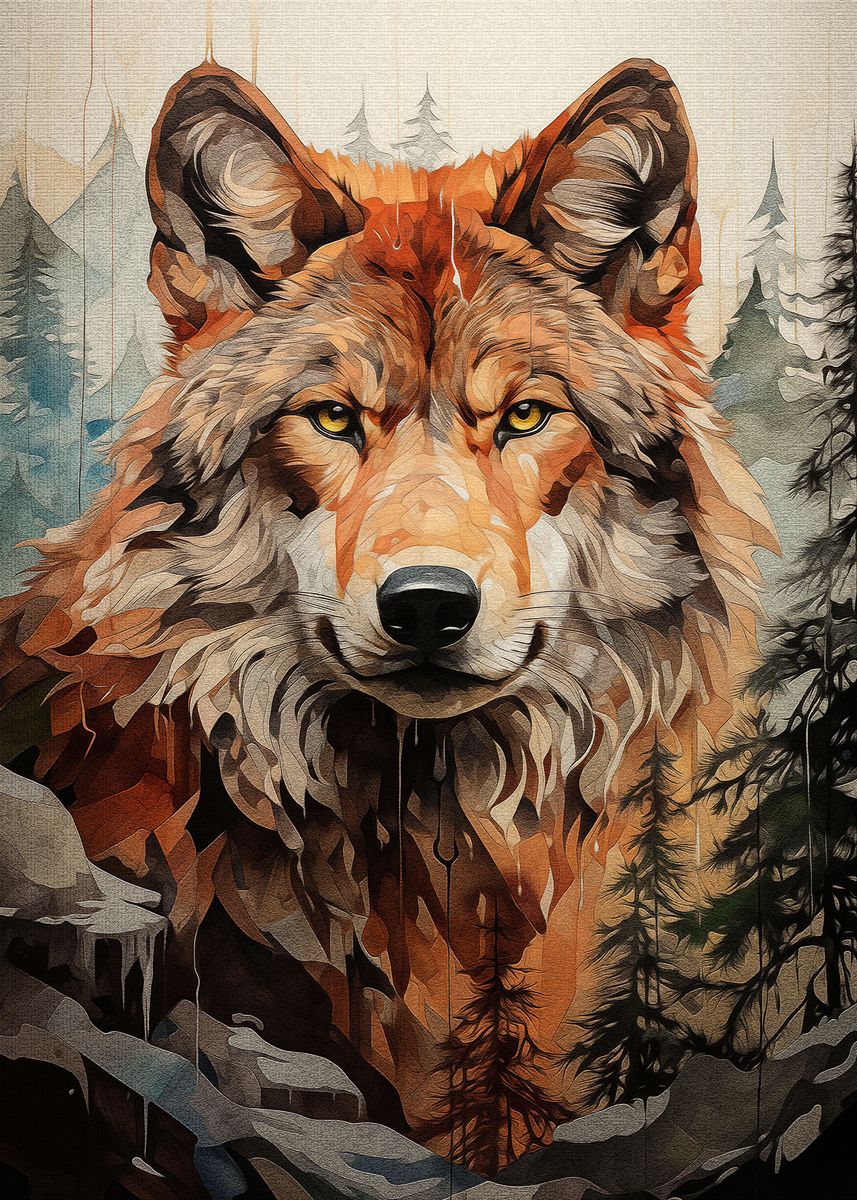 'Realm of the Alpha Wolf' Poster, picture, metal print, paint by EKIM ...
