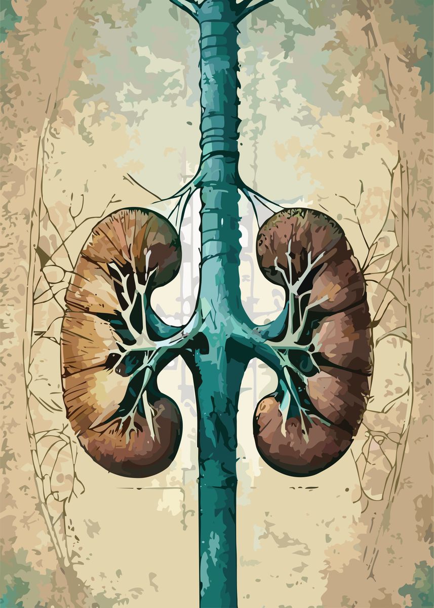 'Kidneys' Poster, picture, metal print, paint by der Mumpitz | Displate