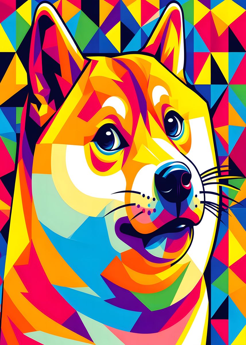 'Doge Meme' Poster, picture, metal print, paint by Toko Diwan | Displate