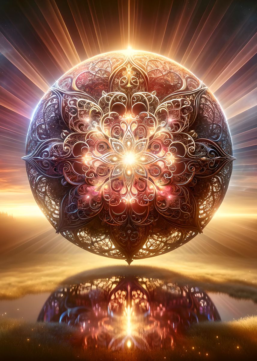 'Shining sphere of serenity' Poster, picture, metal print, paint by ...