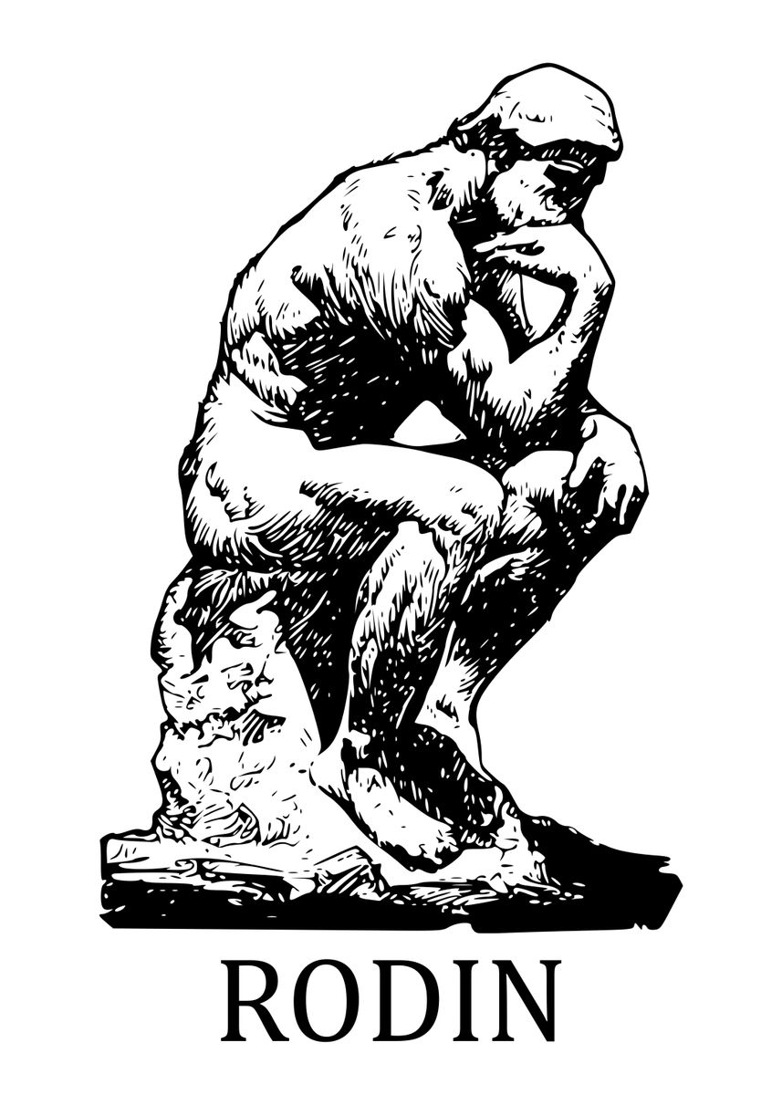 'RODIN THE THINKER' Poster, picture, metal print, paint by Atomic ...