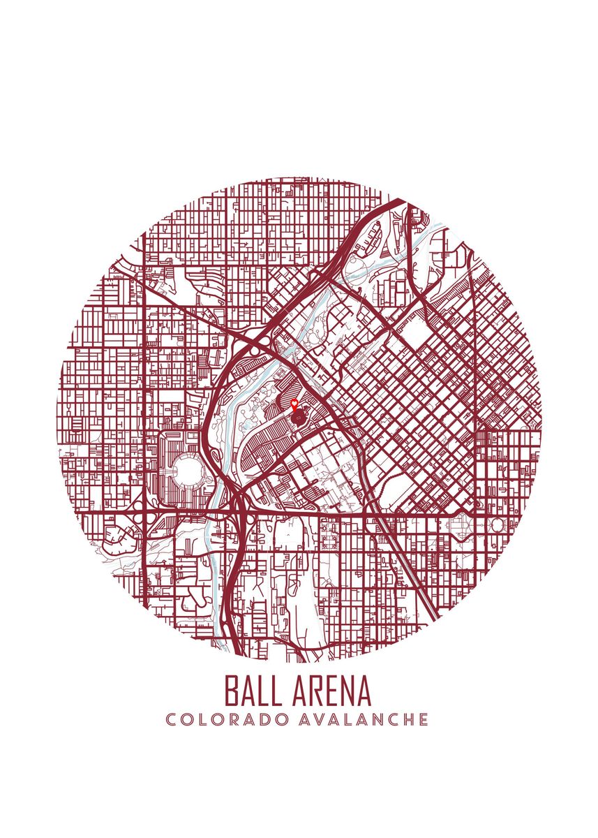 'Ball Arena Map' Poster, picture, metal print, paint by KI RU | Displate