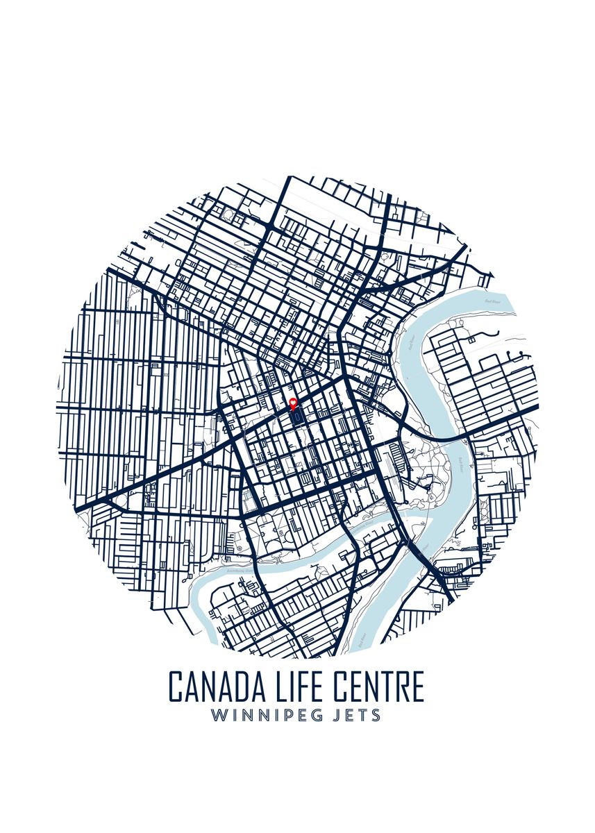 'Canada Life Centre Map' Poster, picture, metal print, paint by KI RU ...