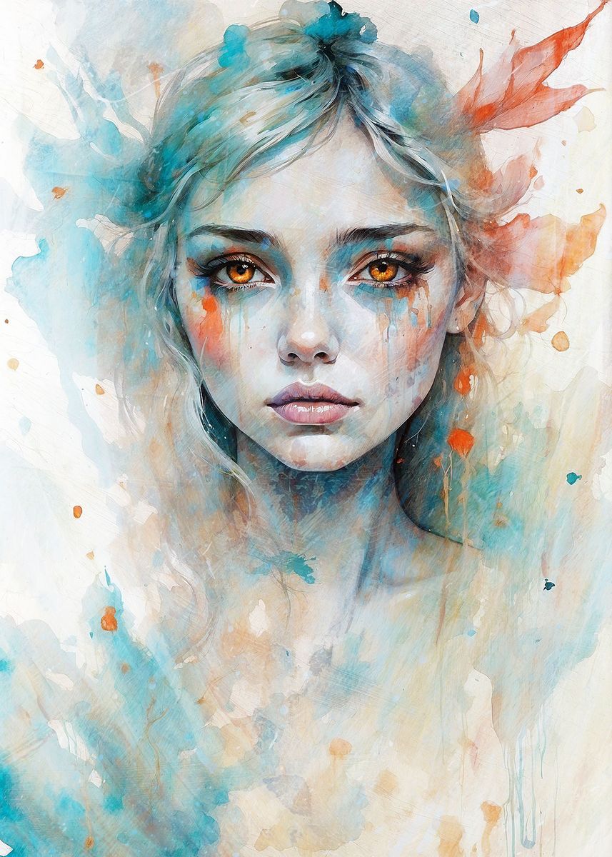 'Ice Nymph' Poster, picture, metal print, paint by Shroom Squirrel ...