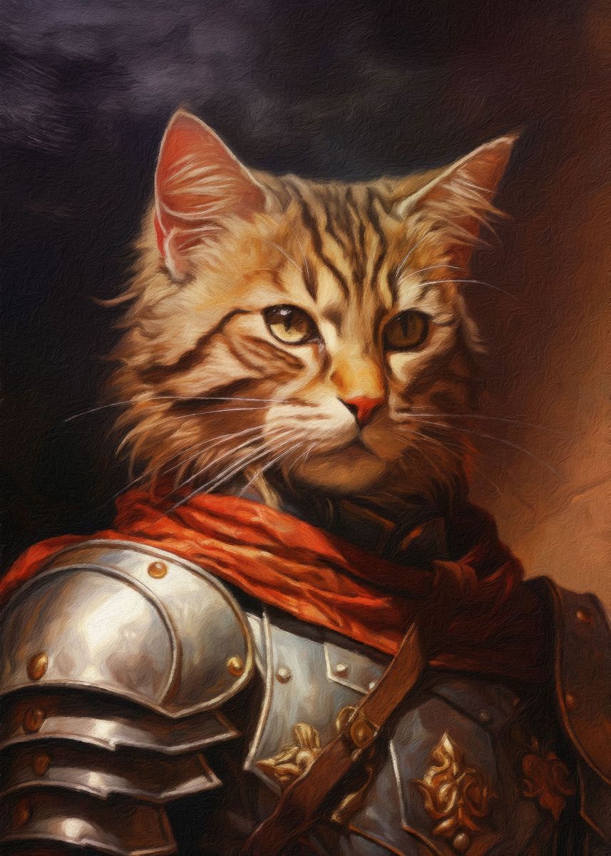 'Cat crusade' Poster, picture, metal print, paint by goljakoff | Displate