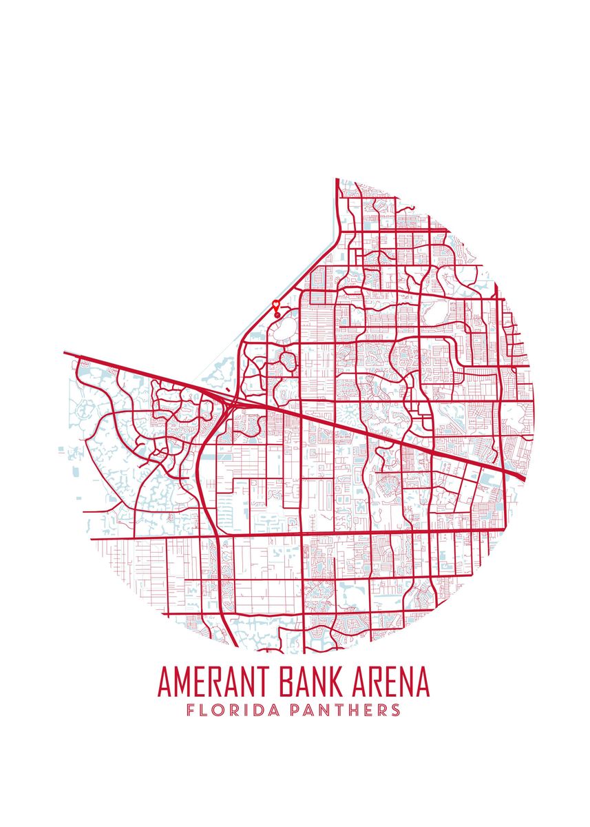 'Amerant Bank Arena Map' Poster, picture, metal print, paint by KI RU ...