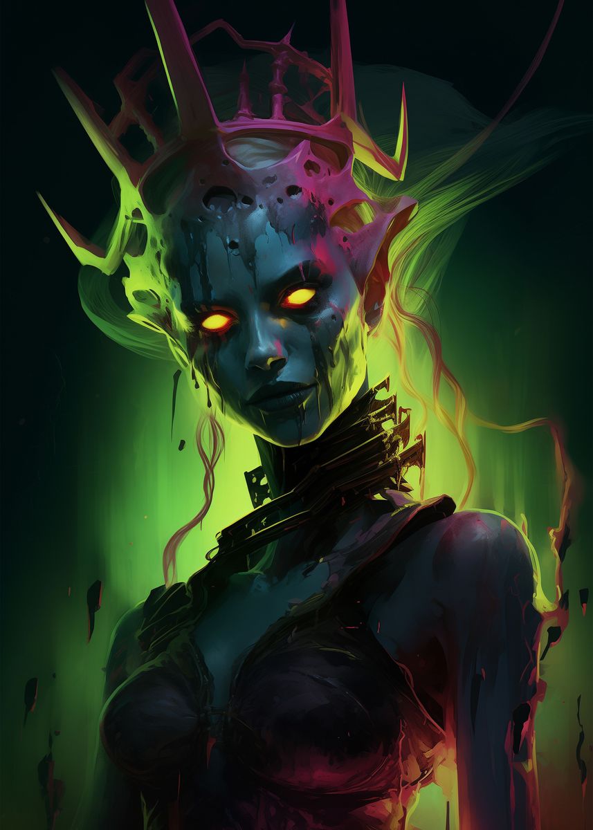 'Dark Queen Lisbeth' Poster, picture, metal print, paint by ...