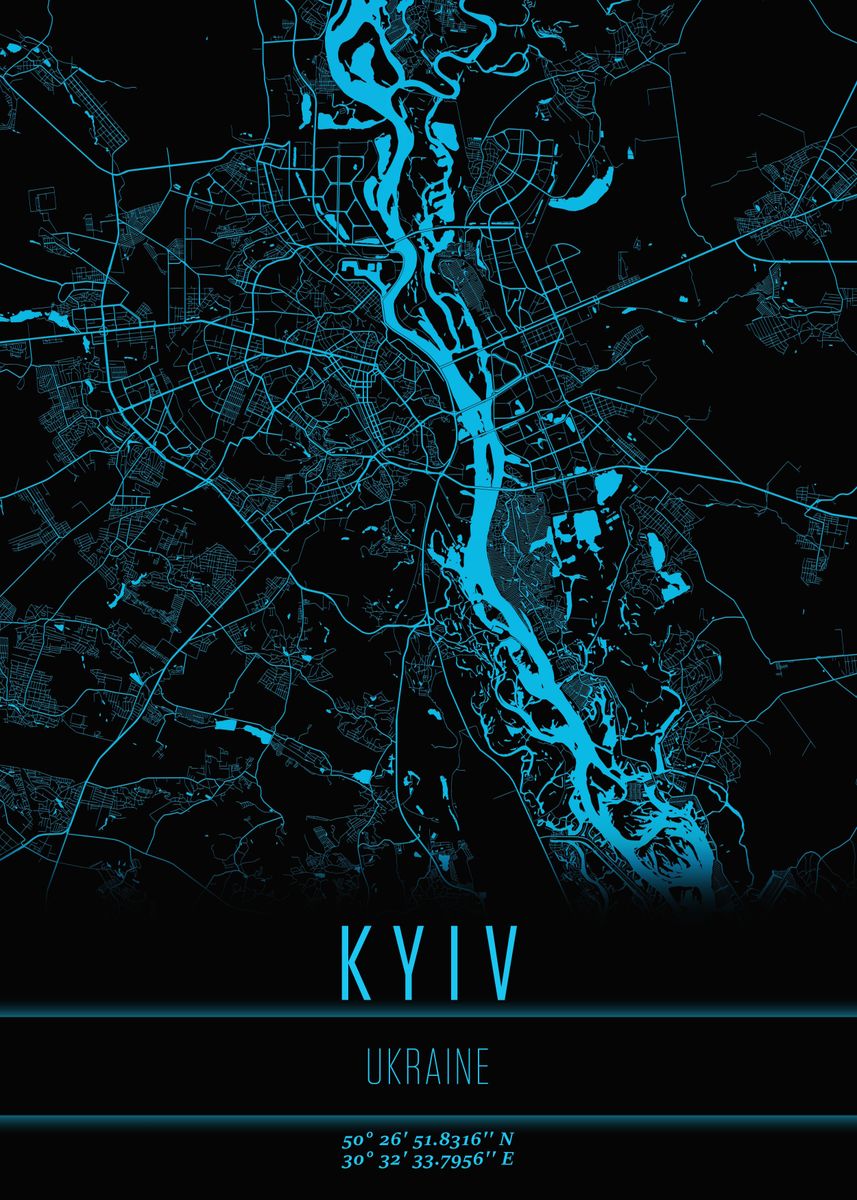 'Kyiv Ukraine ' Poster, picture, metal print, paint by Buster Rameau ...