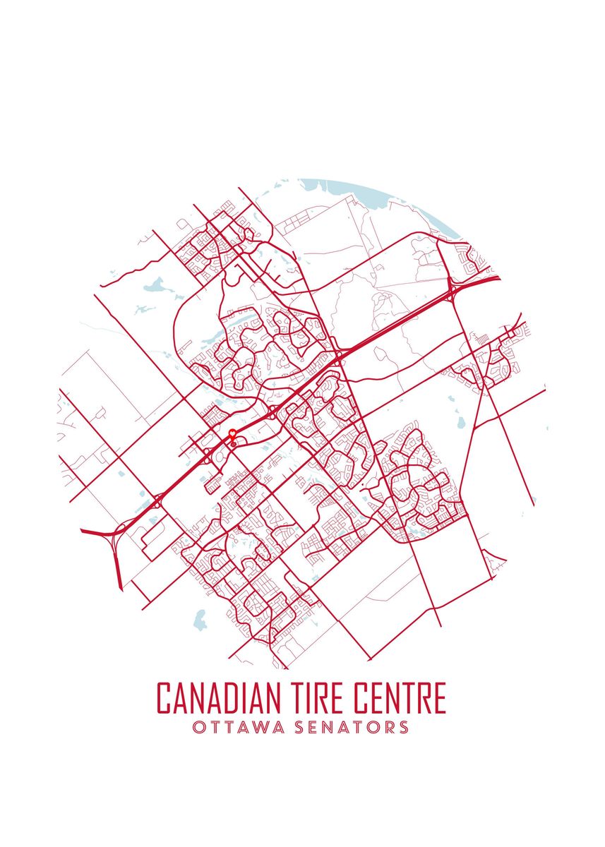'Canadian Tire Centre Map' Poster, picture, metal print, paint by KI RU ...