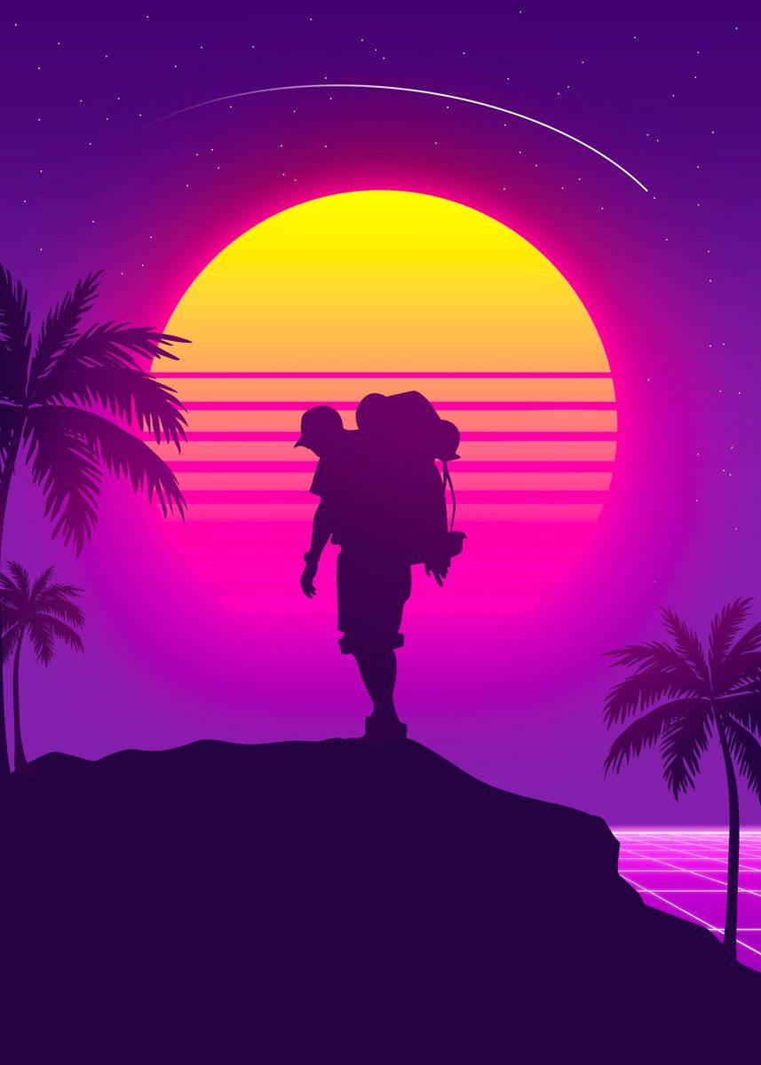 'Backpacker' Poster, picture, metal print, paint by artisticdesign 1903 ...