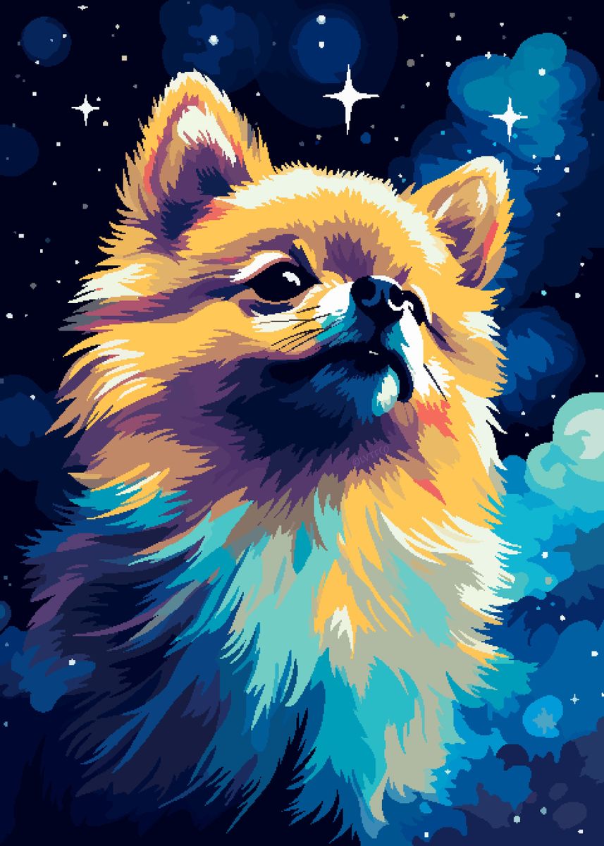 'Inspiring Pomeranian Pixel' Poster, picture, metal print, paint by ...