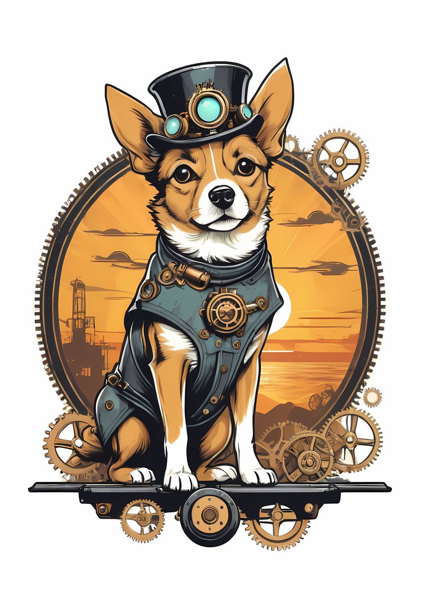 'Steampunk Dog' Poster, picture, metal print, paint by Dominustheus ...
