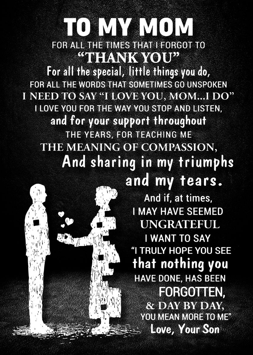 'To My Mom Gift For Mom ' Poster, picture, metal print, paint by Nice ...