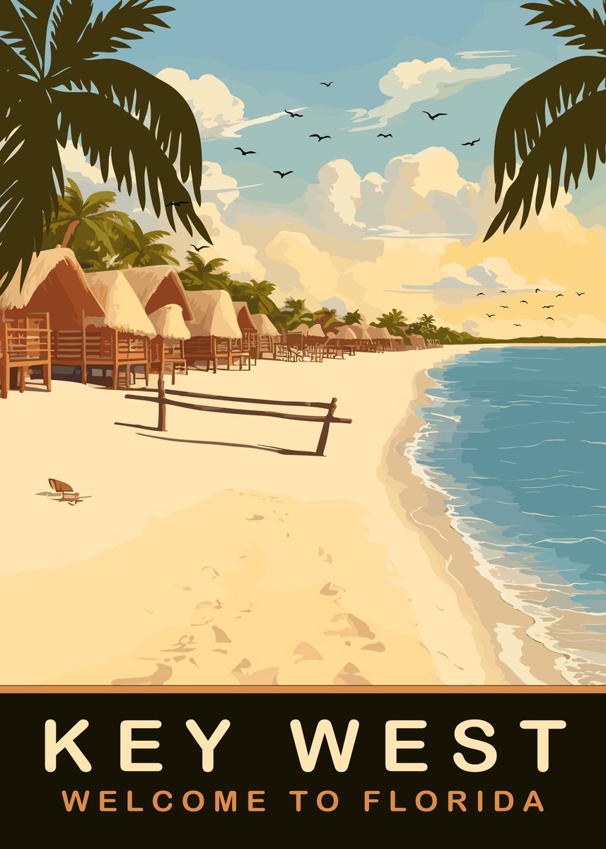'Florida Key West Beach' Poster, picture, metal print, paint by Long ...