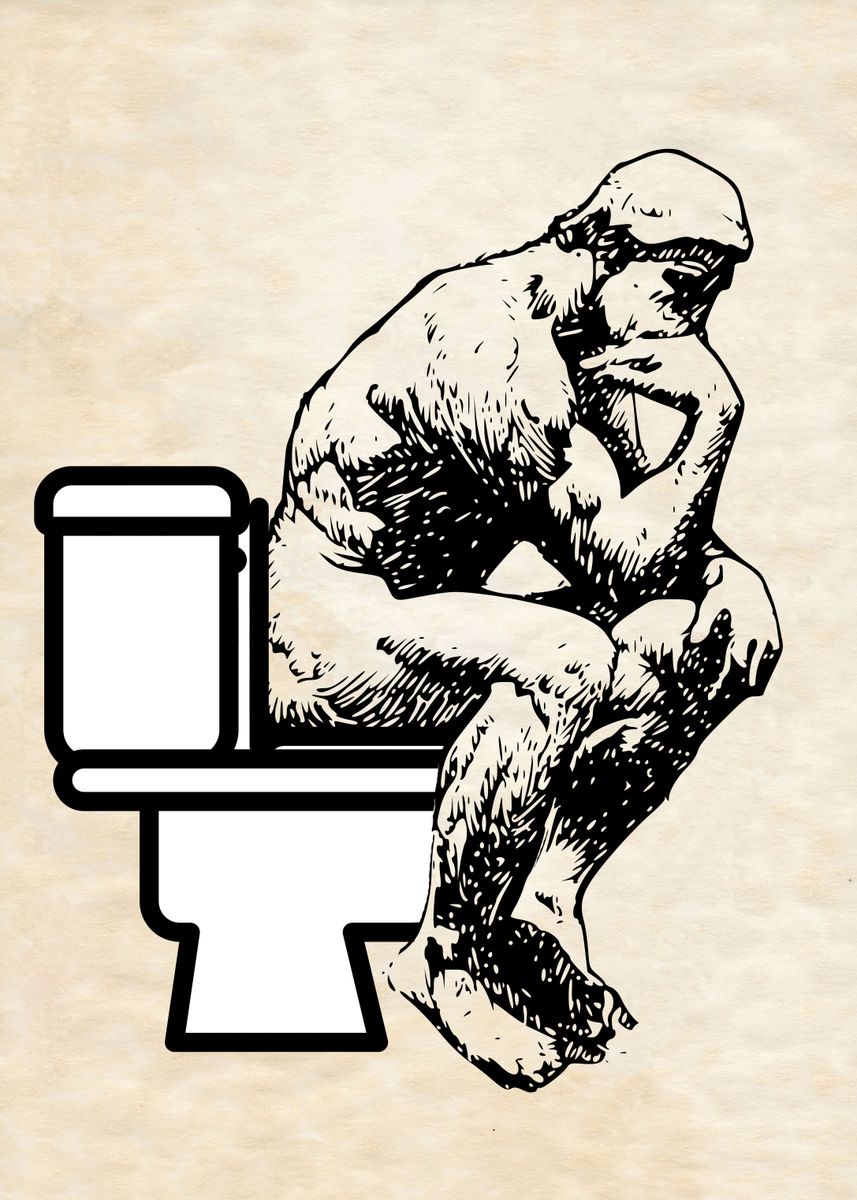 'RODIN VINTAGE TOILET' Poster, picture, metal print, paint by Atomic ...