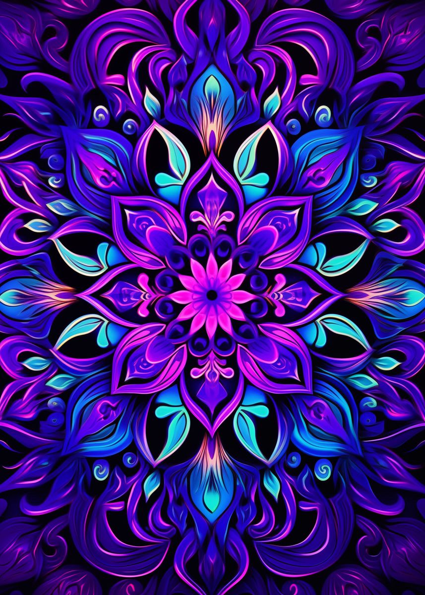 'Purple Mandala' Poster, picture, metal print, paint by Boot Hill ...