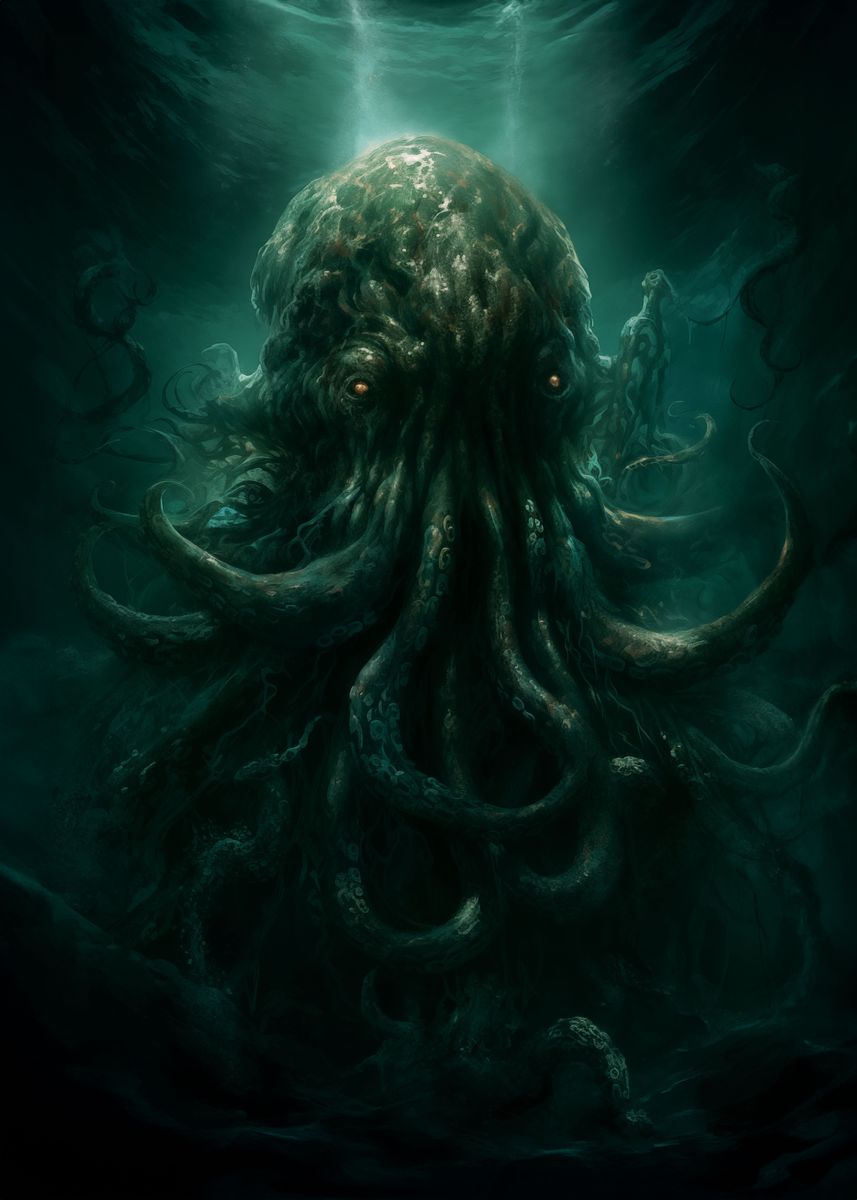 'Cthulhu Awakens' Poster, picture, metal print, paint by Nite Traveler ...