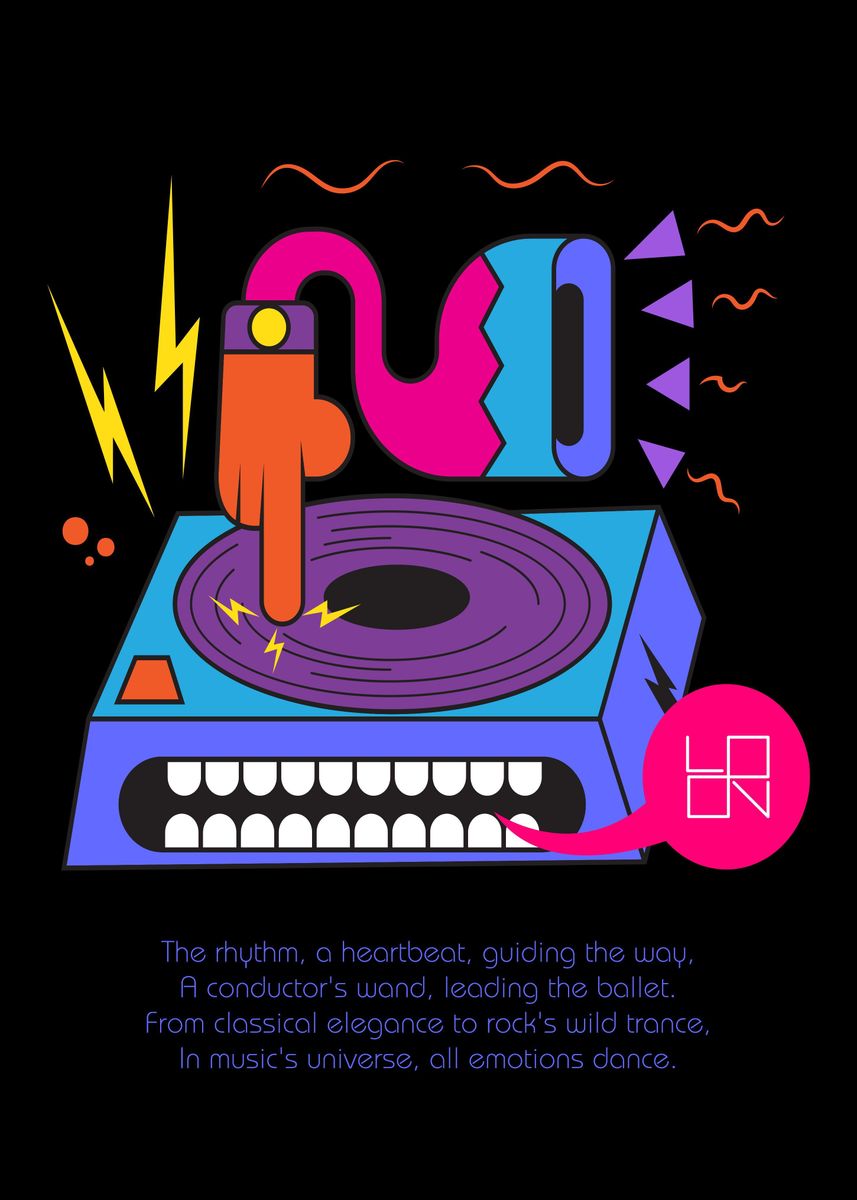 'Abstract Music' Poster, picture, metal print, paint by Puding Vektor ...