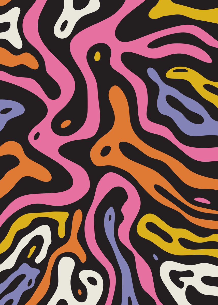 'Colorful Topography' Poster, picture, metal print, paint by Ydha ...