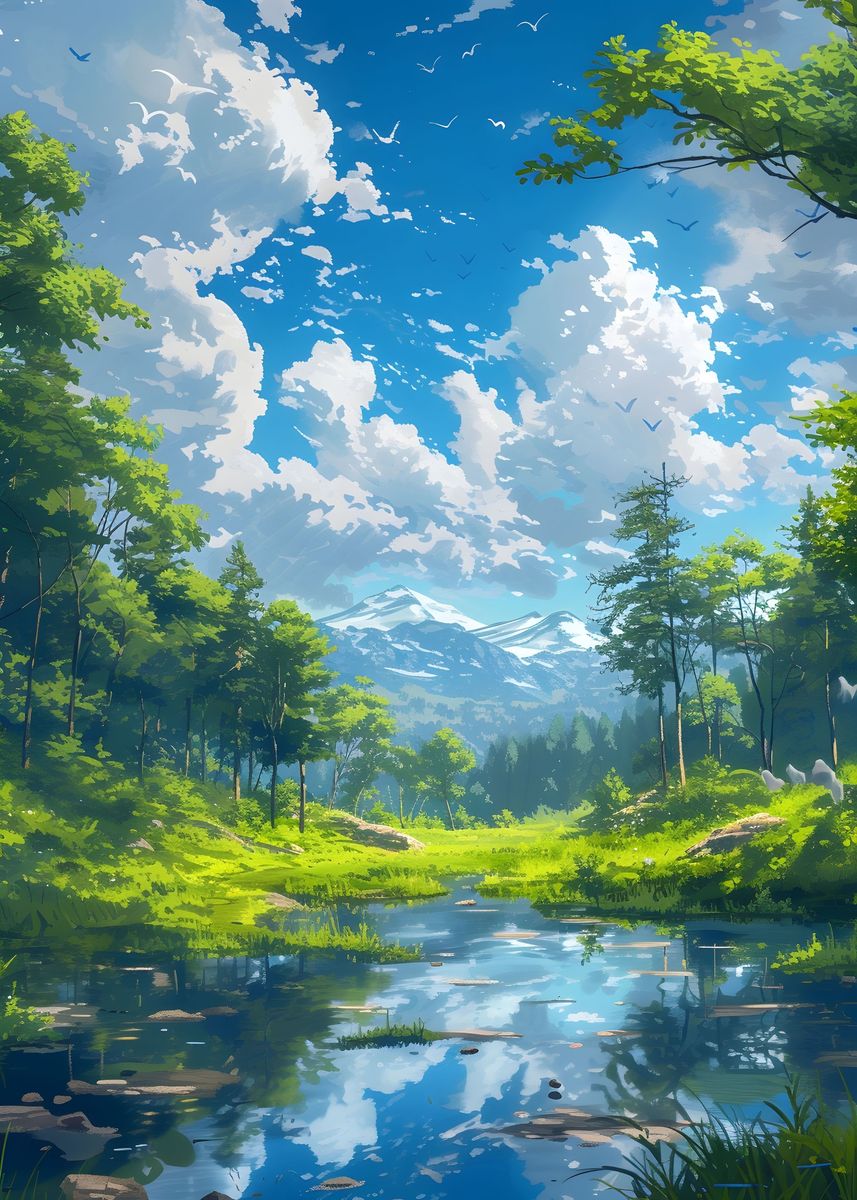 'Beautiful Landscape' Poster, picture, metal print, paint by MajopArt ...