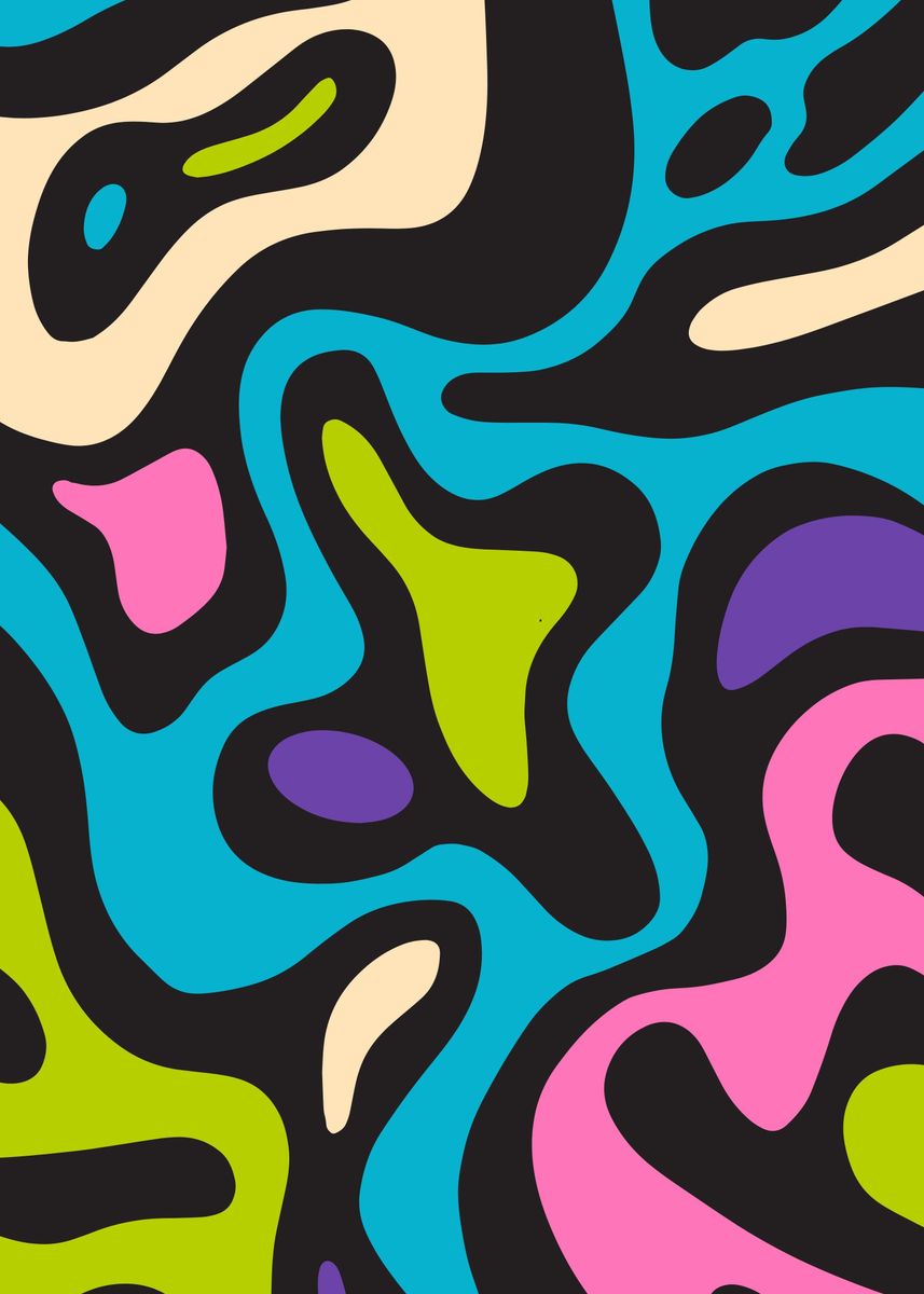 'Colorful Topography' Poster, picture, metal print, paint by Ydha ...