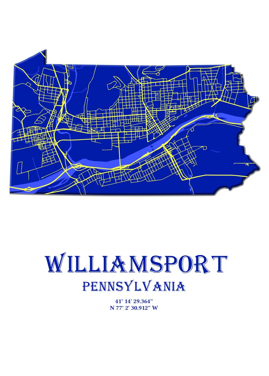 'Williamsport PA USA' Poster, picture, metal print, paint by Farwell ...