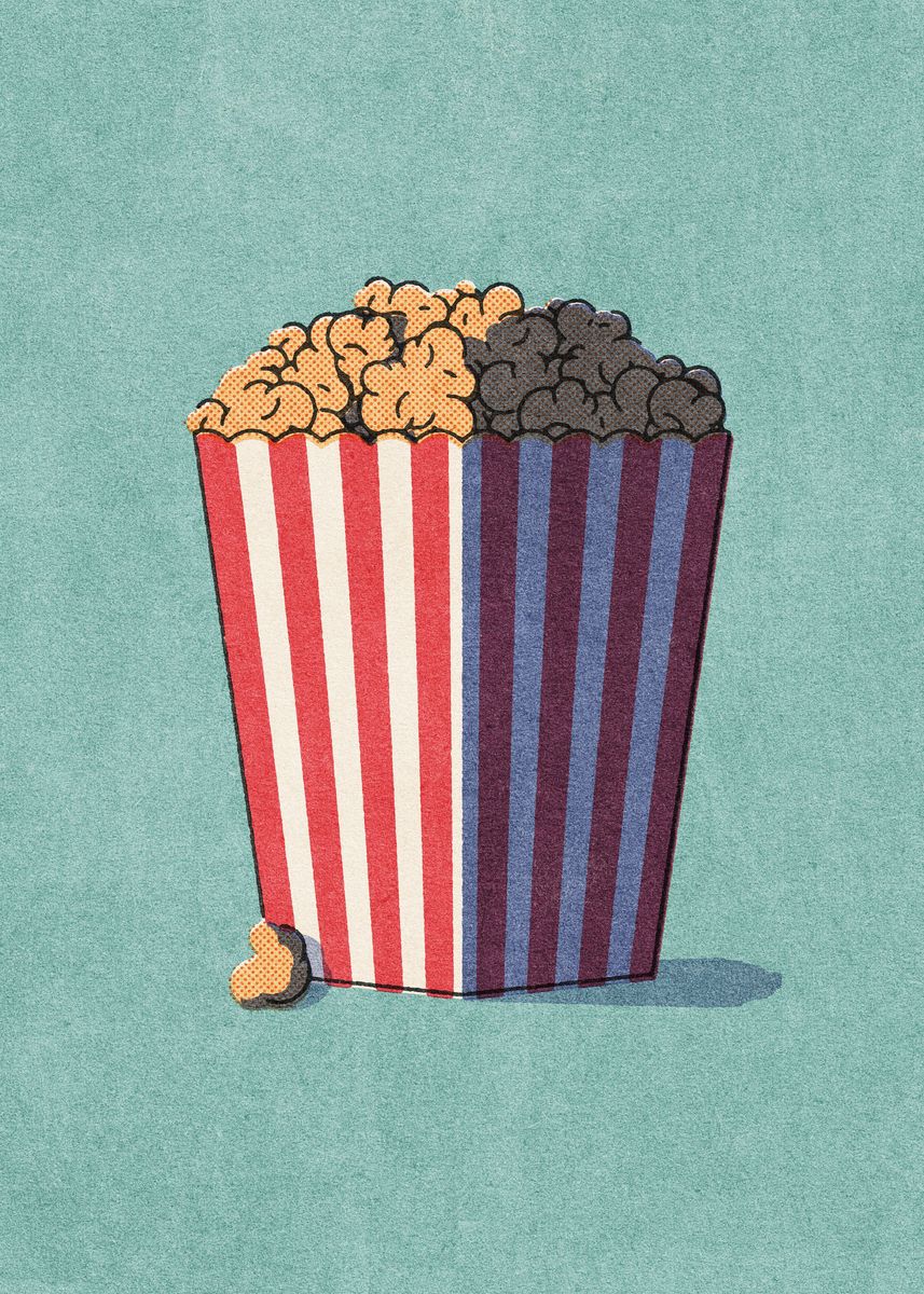 'Popcorn' Poster, picture, metal print, paint by Daniel Coulmann | Displate