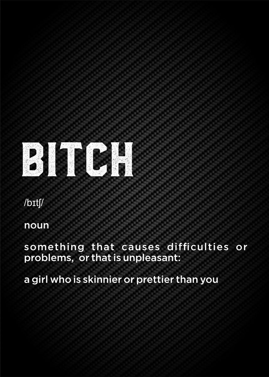 'bitch funny defintion' Poster, picture, metal print, paint by Cool ...