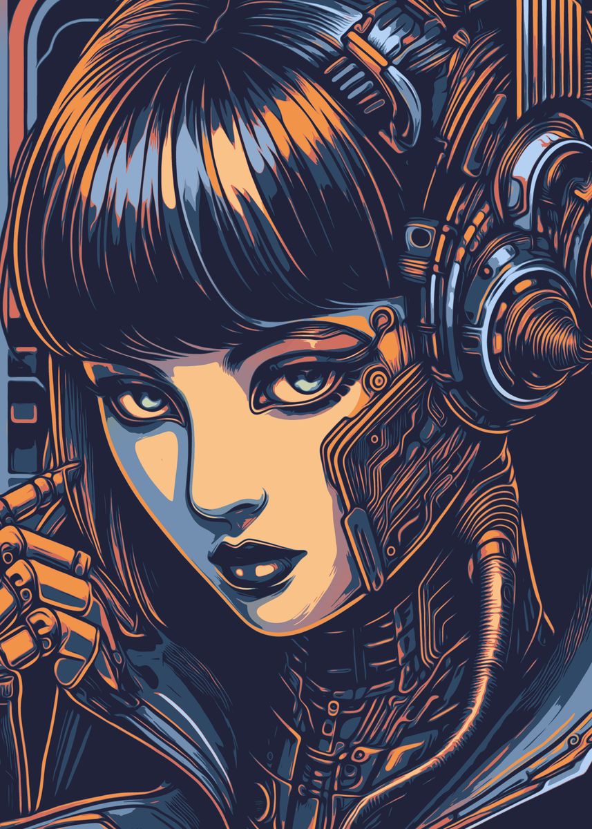 'Miss DJ' Poster, picture, metal print, paint by Kamelyon | Displate