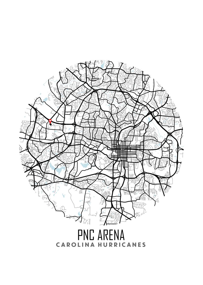 'PNC Arena Map' Poster, picture, metal print, paint by KI RU | Displate