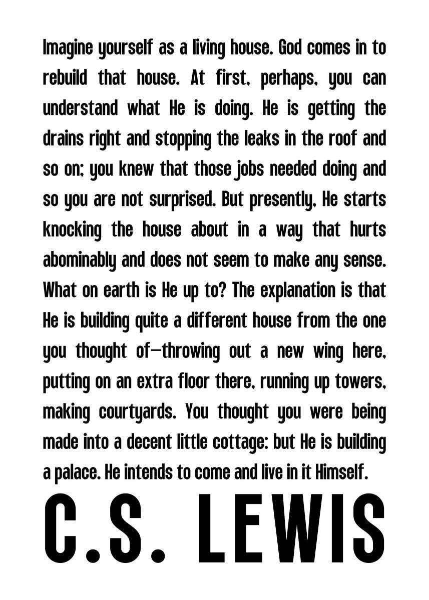 'CS Lewis Quote' Poster, picture, metal print, paint by Nae | Displate