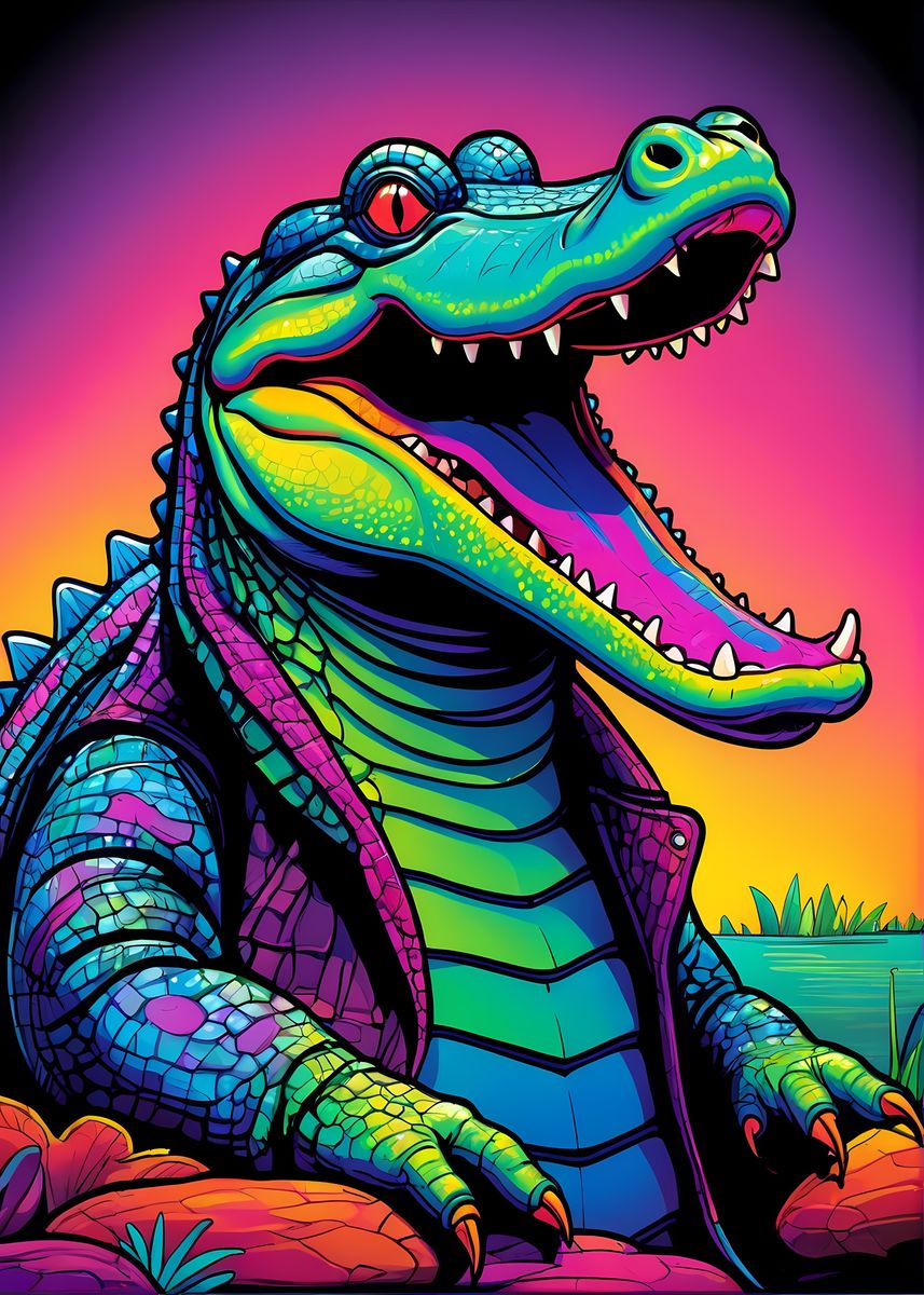 'Crocodile' Poster, picture, metal print, paint by Namikaze Posters ...