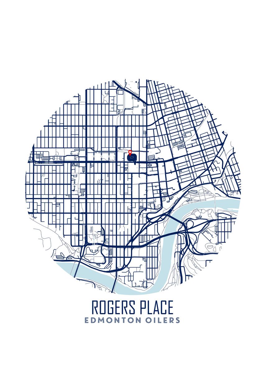 'Rogers Place Map' Poster, picture, metal print, paint by KI RU | Displate