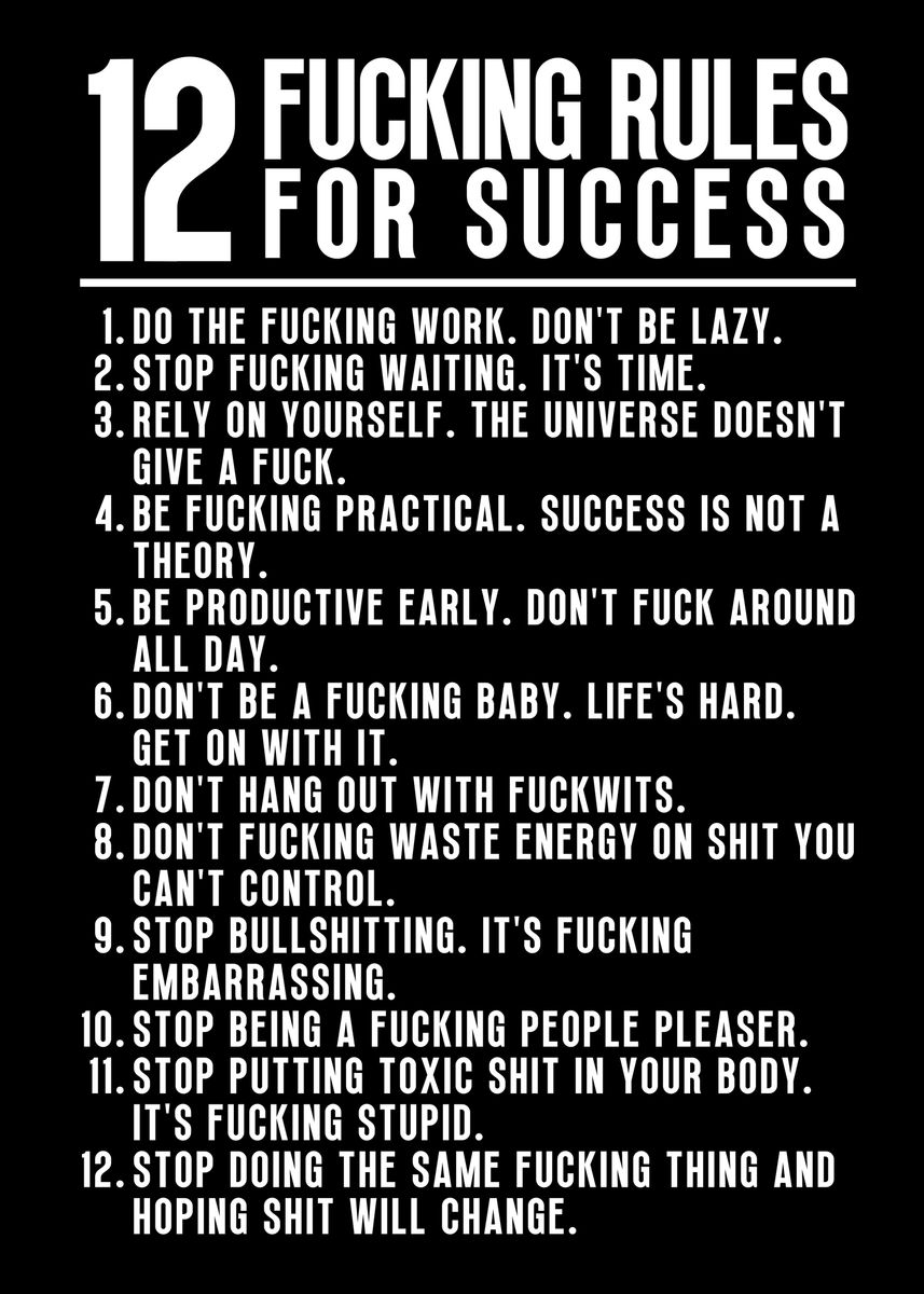 '12 Rules For Success' Poster, picture, metal print, paint by slamet ...