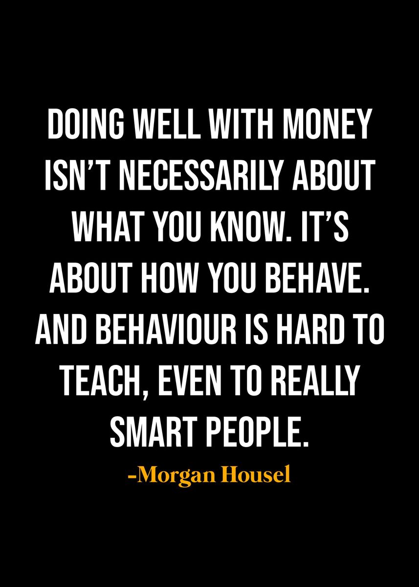 'Morgan Housel Quotes ' Poster, picture, metal print, paint by KLIP ...