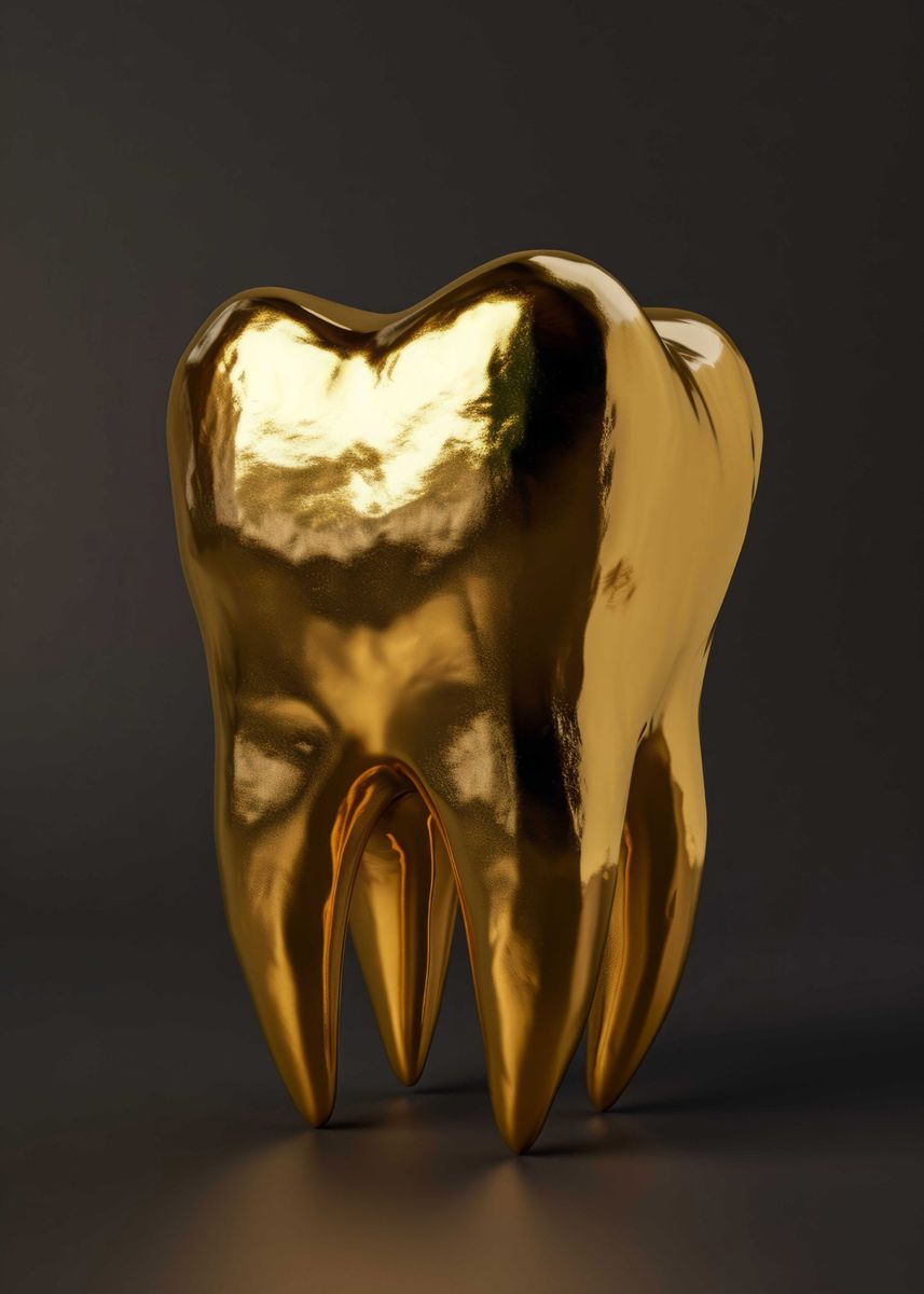 'Tooth Dark Gold' Poster, picture, metal print, paint by Morgan Yon ...