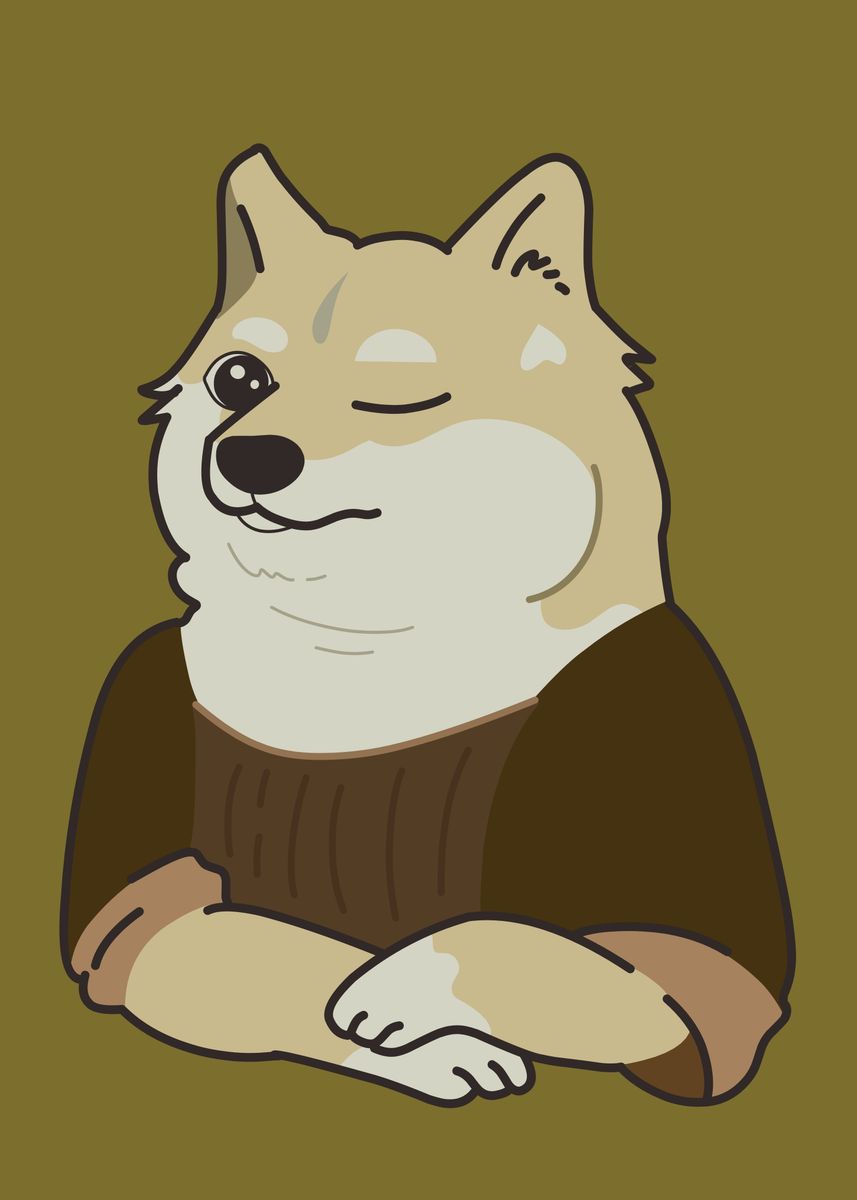 'dog mona lisa' Poster, picture, metal print, paint by Mshel Tyan ...